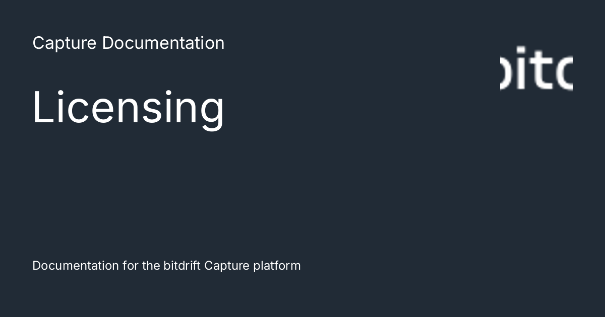 Licensing - Capture Documentation
