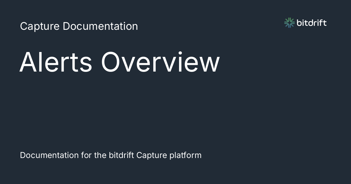Alerts Overview - Capture Documentation