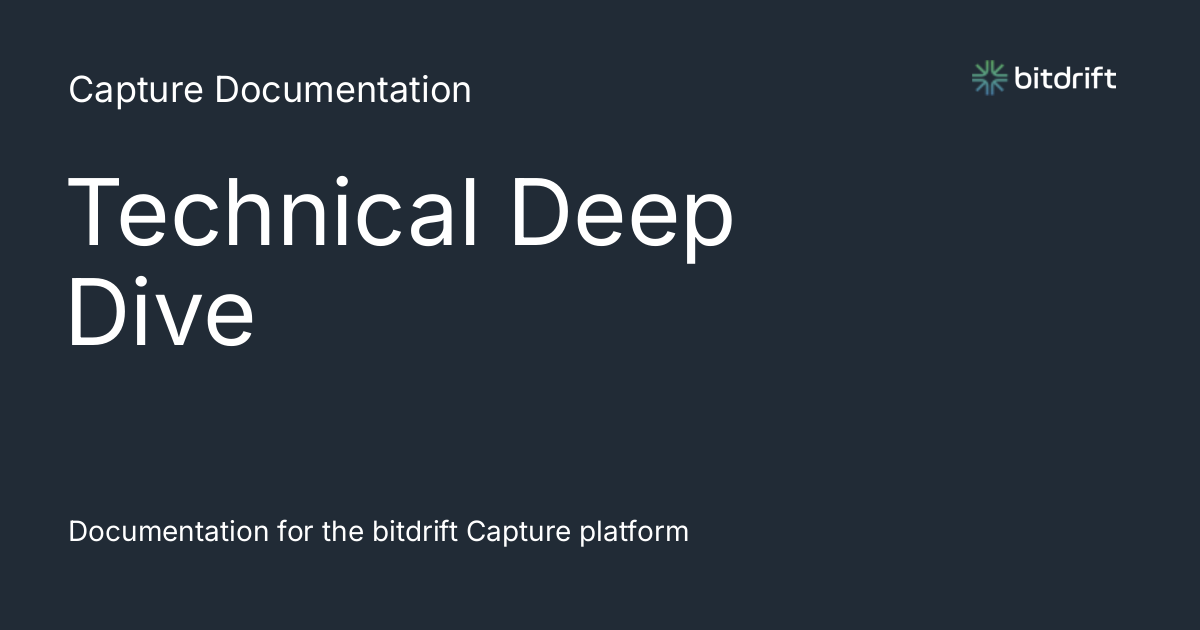 Technical Deep Dive - Capture Documentation Technical Deep Dive - Capture Documentation